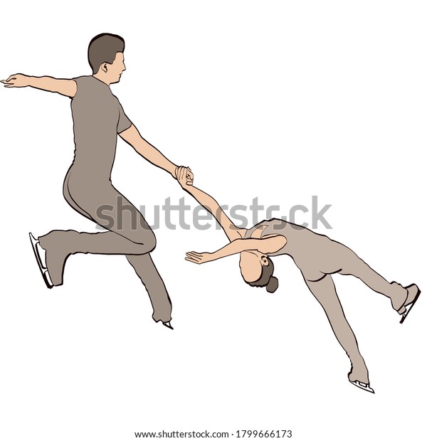 Vector Images Figure Skating Man Woman Stock Vector (Royalty Free ...