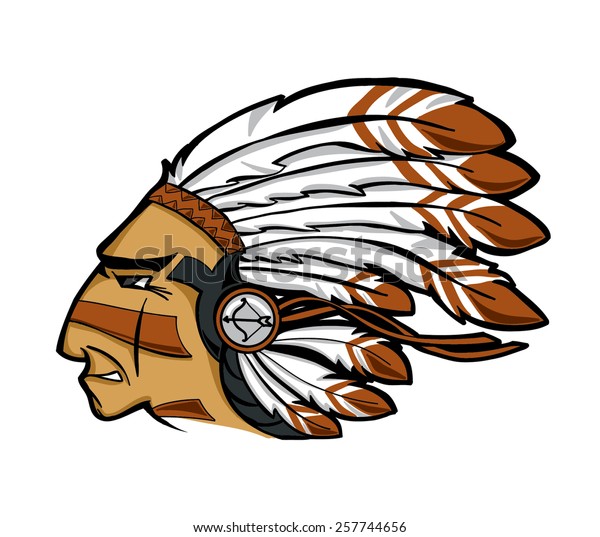 Vector Indian Chief Head Stock Vector (Royalty Free) 257744656