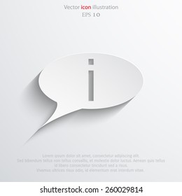 Vector Info Bubble Icon Illustration Background Stock Vector (Royalty ...