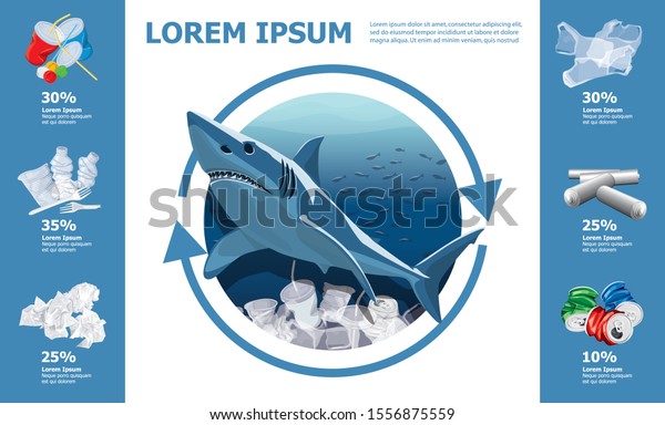 Vector Info Chart Infographics Shark Recycling Stock Vector (Royalty ...