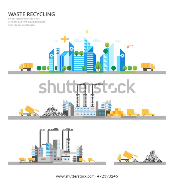 Vector Info Graphic Waste Recycling Modern Stock Vector (Royalty Free ...