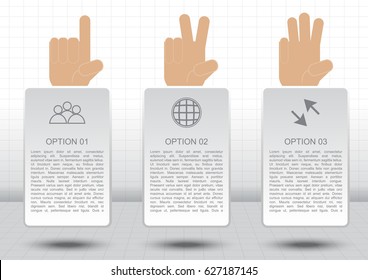 Vector Infographic 3 Hands Style Stock Vector (Royalty Free) 627187145 ...
