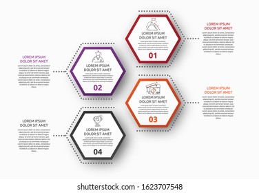 Vector Infographic 4 Hexagons Used Four Stock Vector (Royalty Free ...