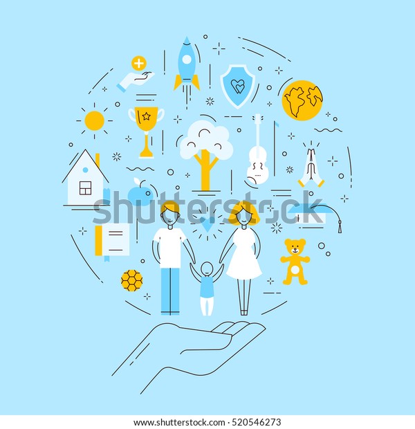 Vector Infographic About Rights Child Flat Stock Vector (Royalty Free ...