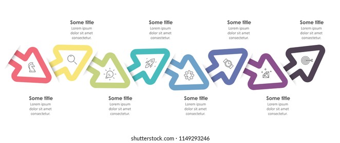 Vector Infographic Arrows Design Icons 7 Stock Vector (Royalty Free ...