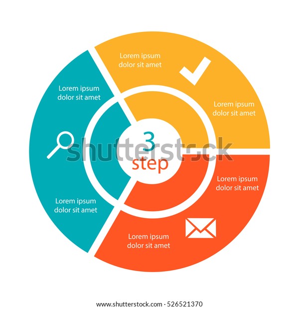 Vector Infographic Circle 3 Steps Template Stock Vector (Royalty Free ...