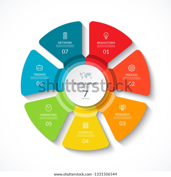 Vector Infographic Circle Cycle Diagram 7 Stock Vector (Royalty Free ...