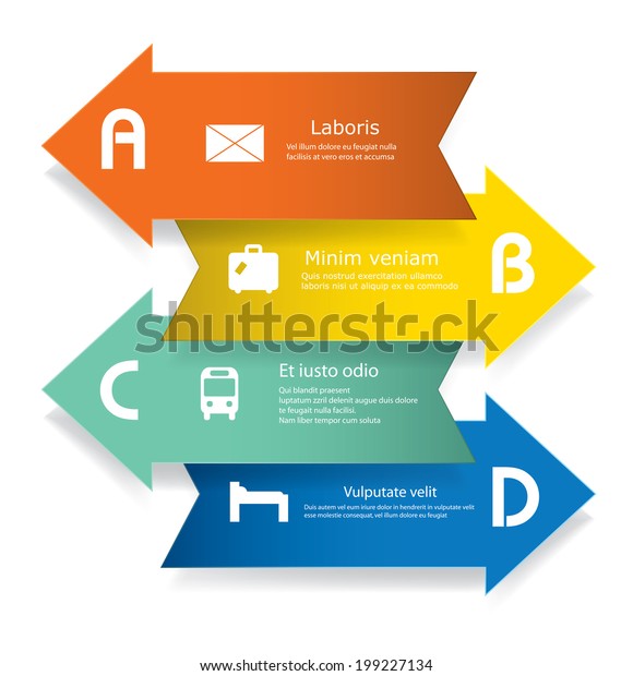 Vector Infographic Composition Arrows Traveling Icons Stock Vector ...