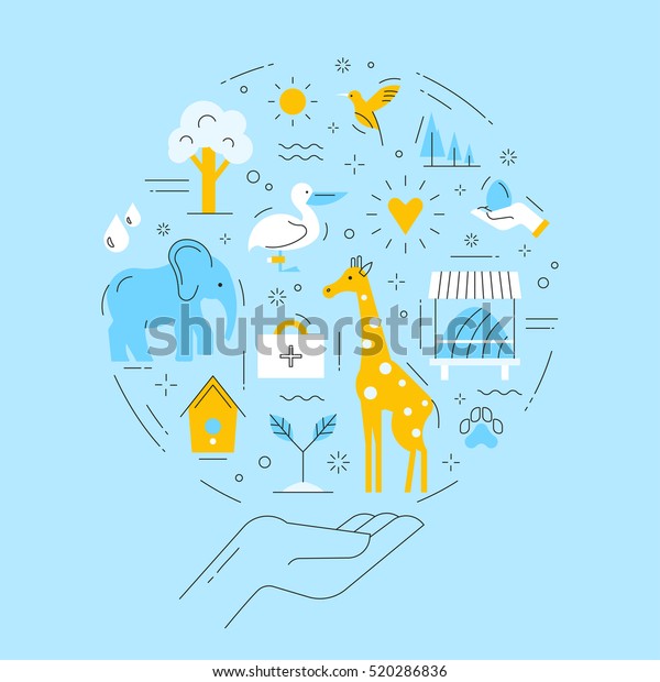 Vector Infographic Conservation Wild Animals Environment Stock Vector ...