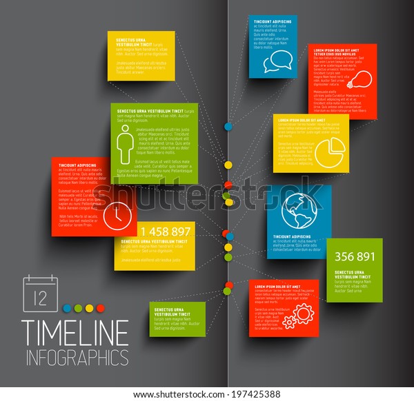 Vector Infographic Dark Timeline Report Template Stock Vector (Royalty ...