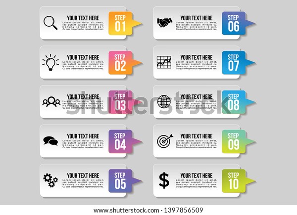 Vector Infographic Design Template 10 Options Stock Vector (Royalty ...