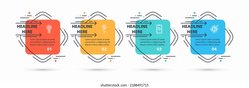Vector Infographic Design Template 4 Steps Stock Vector Royalty Free