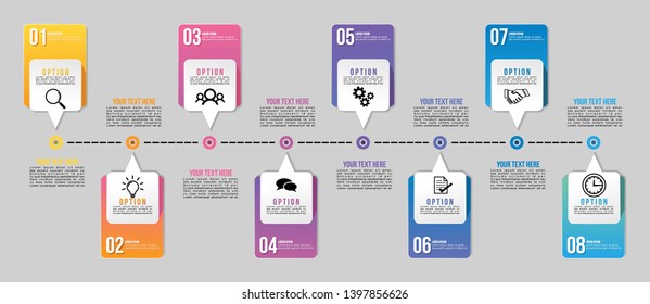 Vector Infographic Timeline Design Template 9 Stock Vector (Royalty ...