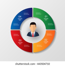 Five Parts Presentation Template Business Persons Stock Vector (Royalty ...