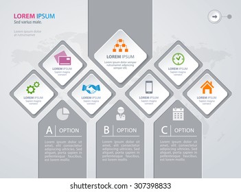 Vector Infographic Design White Rhombus World Stock Vector (Royalty ...
