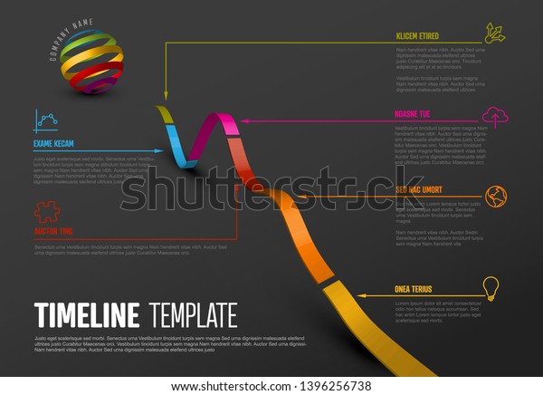 Vector Infographic Diagonal Timeline Report Template Stock Vector ...