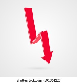 Vector Infographic Illustration Red Arrow Goes Stock Vector (Royalty ...