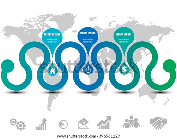 Vector Infographic Journey Steps Icons Place Stock Vector (Royalty Free ...