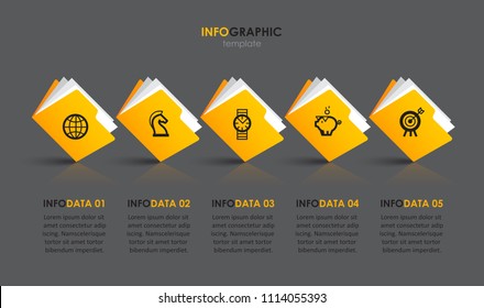 Vector Infographic Label Design Icons 5 Stock Vector (Royalty Free ...