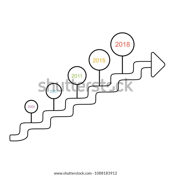 Vector Infographic Milestones Timeline Outline Arrow Stock Vector ...
