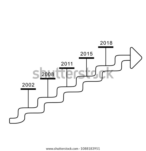 Vector Infographic Milestones Timeline Outline Arrow Stock Vector ...
