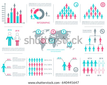 Vector Infographic People Icons Three Colors 스톡 벡터(사용료 없음) 640445647 ...