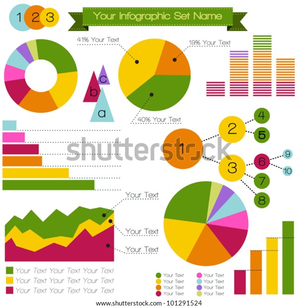 Vector Infographic Set Ribbon Charts Easy Stock Vector (Royalty Free ...