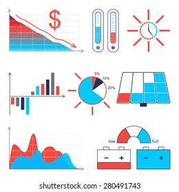 Vector Infographic Set Solar Energy Icons Stock Vector (Royalty Free ...