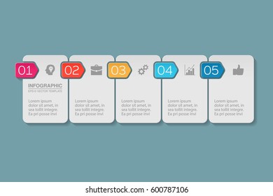 Template Timeline Infographic Colored Horizontal Numbered Stock Vector ...