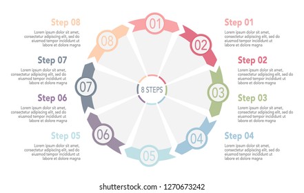 Vector Infographic Template Circular Diagram Graph Stock Vector ...