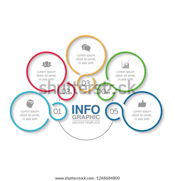 Vector Infographic Template Circular Diagram Graph Stock Vector ...