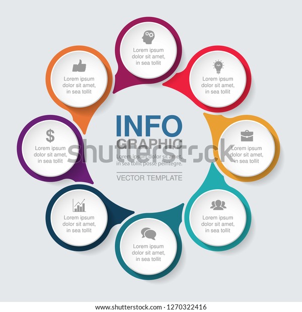 Vector Infographic Template Circular Diagram Graph Stock Vector ...