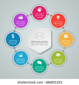 Decágono para infografías,Diagrama con 10 opciones,Plantilla: vector de ...
