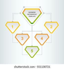 Vector Infographic Template Diamonds Business Flowchart Stock Vector ...