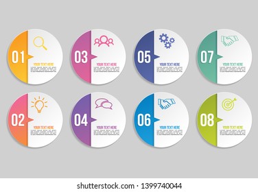 Vector Infographic Timeline Design Template 8 Stock Vector (Royalty ...