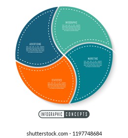 Vector Infographics Circle Template Chart Diagram Stock Vector (Royalty ...
