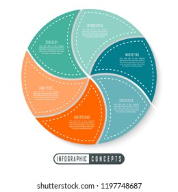 Vector Infographics Circle Template Chart Diagram Stock Vector (Royalty ...