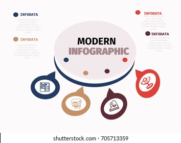 Vector Infographics Design Template Integrated Circles Stock Vector ...