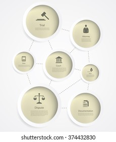 Vector Infographics Judiciary Icons Stock Vector (Royalty Free ...