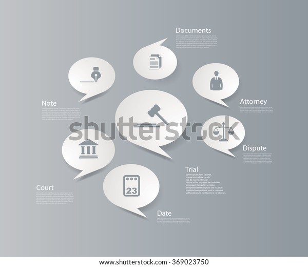 Vector Infographics Judiciary Icons Stock Vector (Royalty Free ...