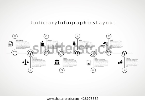 Vector Infographics Judiciary Icons: เวกเตอร์สต็อก (ปลอดค่าลิขสิทธิ์ ...