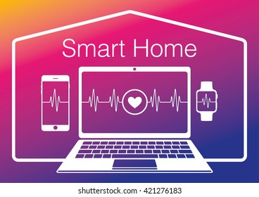 Vector Infographics Symbol Icon Smart Home Stock Vector (Royalty Free ...
