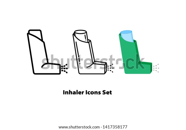 Vector Inhaler Icon Set Medical Poster Stock Vector (Royalty Free ...