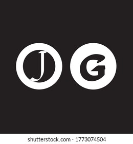Vector Initial Letter Jg Uppercase Linked Stock Vector (Royalty Free ...