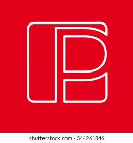Vector Initial Letter P Sign Made Stock Vector (Royalty Free) 344261846