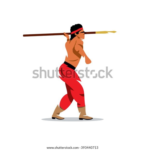 Vector Injun Cartoon Illustration Apaches Indian Stock Vector (Royalty ...