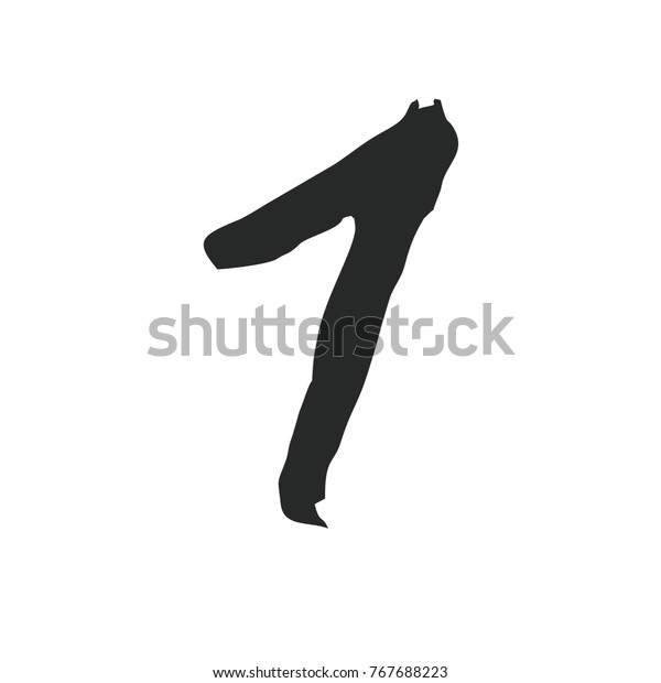 Vector Ink Hand Drawn Number One Stock Vector (Royalty Free) 767688223 ...