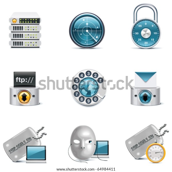 Vector Internet Network Icons Part 3 Stock Vector (Royalty Free ...