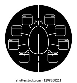 Vector Internet Virus Icon Malicious Software Stock Vector (Royalty ...