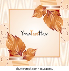 Vector Invitation Card Leaves Stock Vector (Royalty Free) 662618650 ...